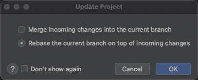 Git小白专场: Merge the incoming changes into the current branc和Rebase the current branch on top of ...